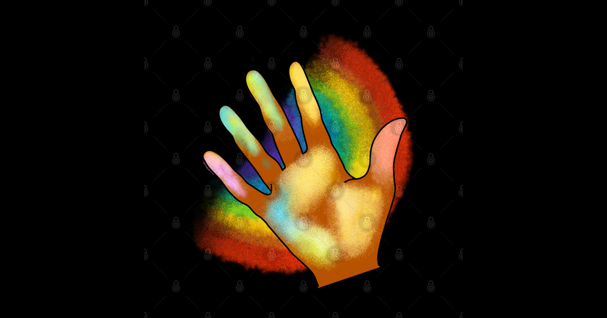 VSCO chalk rainbow hand - Vsco Girl - Sticker | TeePublic
