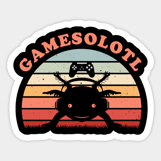 Gamesolotl Cute Axolotl Gamer Gaming Retro - Axolotl - Sticker | TeePublic