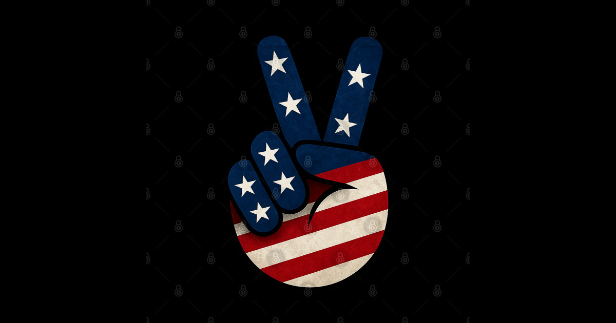 Merica-Peace-Sign-Hand-4th-of-July-USA-Flag - Merica Peace Sign Hand ...