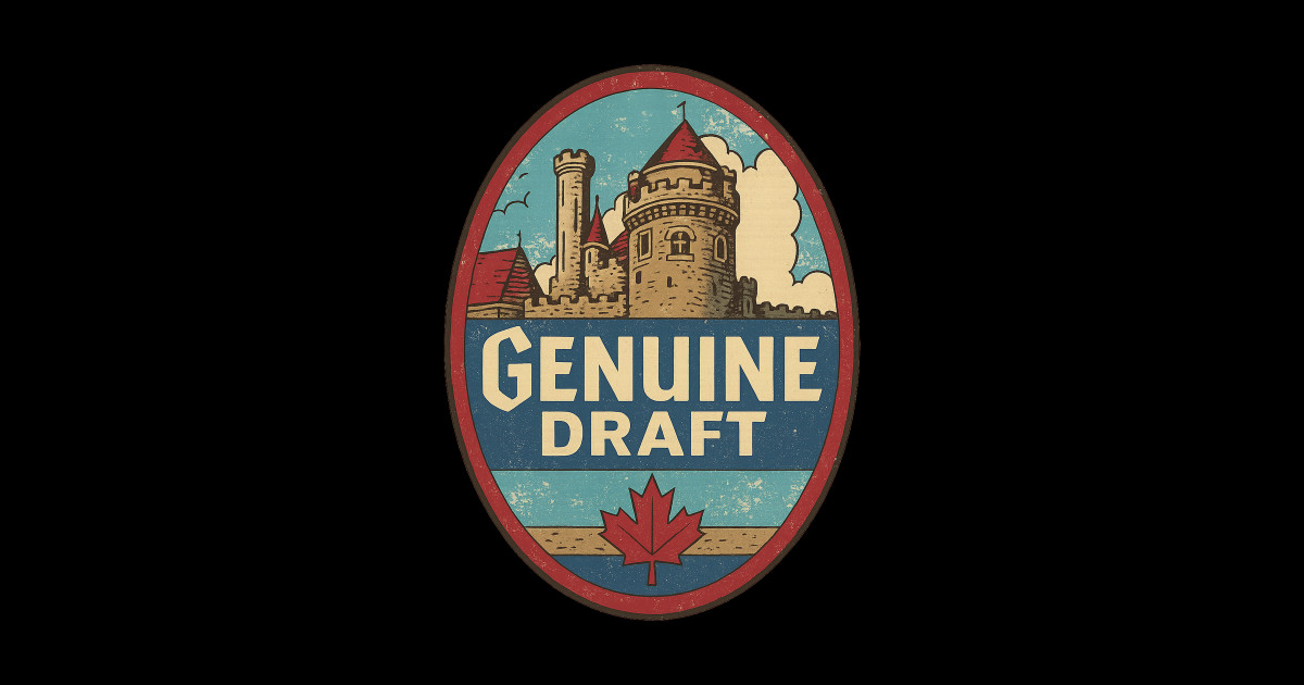 Genuine Draft – Retro Castle Maple Beer Label Parody - Vintage Beer ...