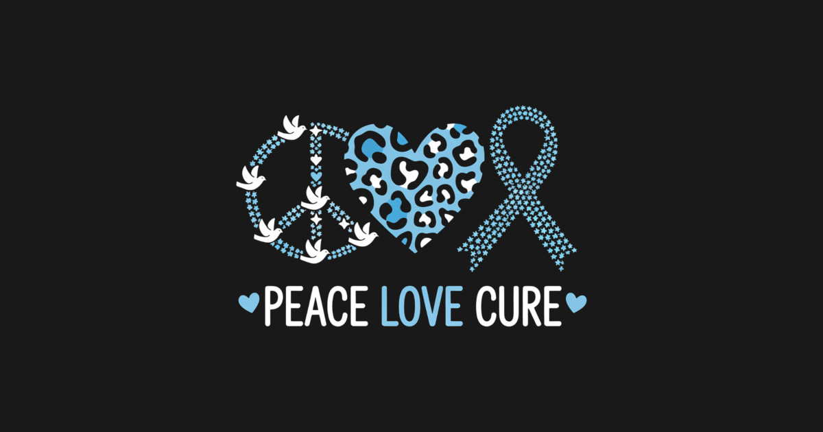 Peace Love Cure Blue Ribbon T1D Type 1 Diabetes Awareness - Diabetes ...