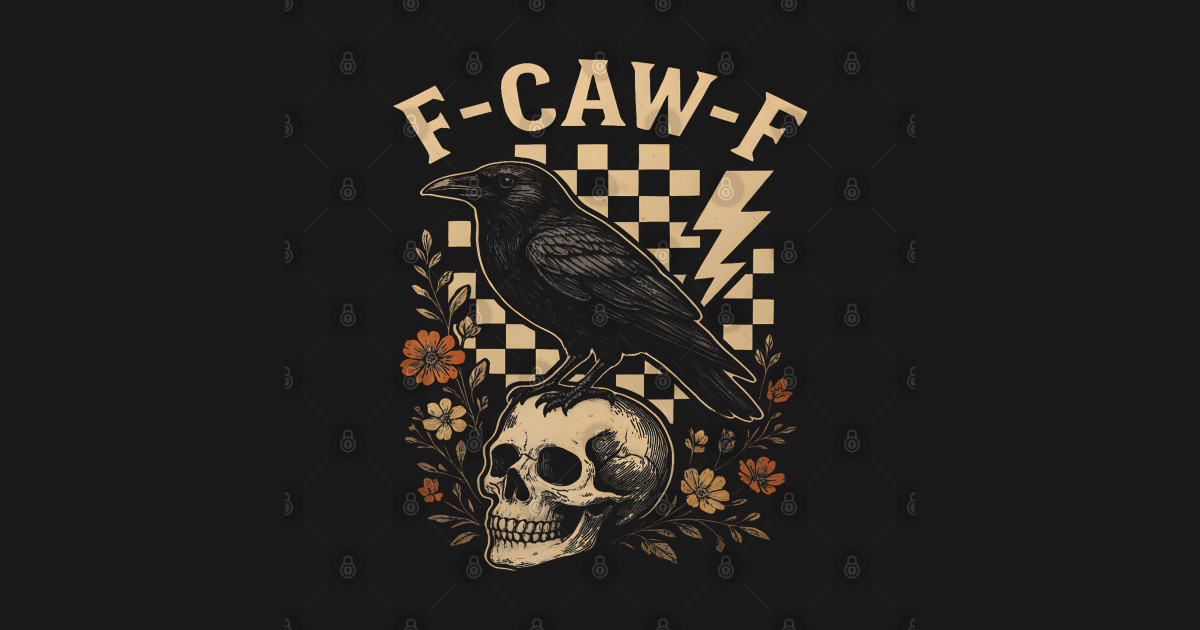 Halloween F Caw F Black Raven Bird F Caw F Crow Checkered - Halloween F ...