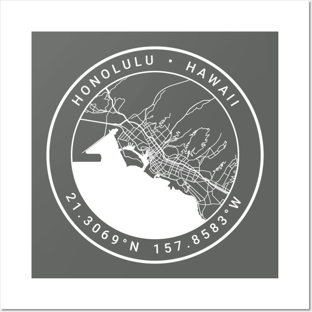Honolulu Map - Honolulu - Posters and Art Prints | TeePublic
