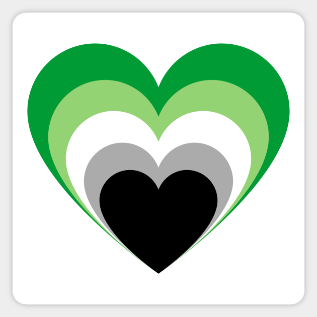 Aro heart in heart - Heart - Sticker | TeePublic