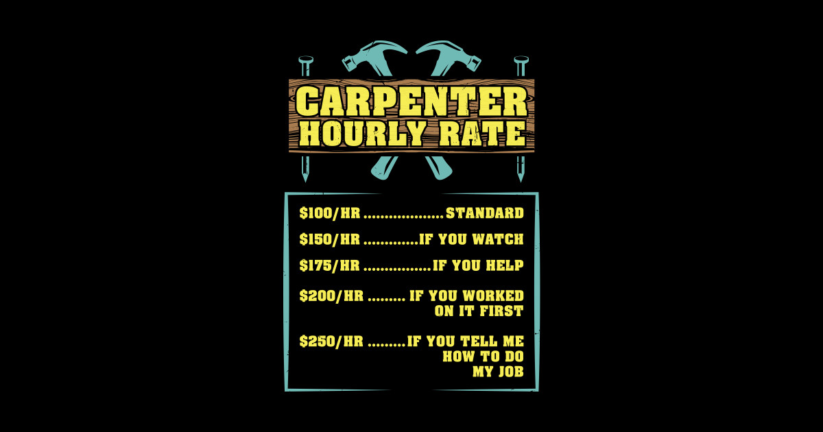 Carpenter Hourly Rate Craftsman Carpentry Woodworker Gift Idea ...
