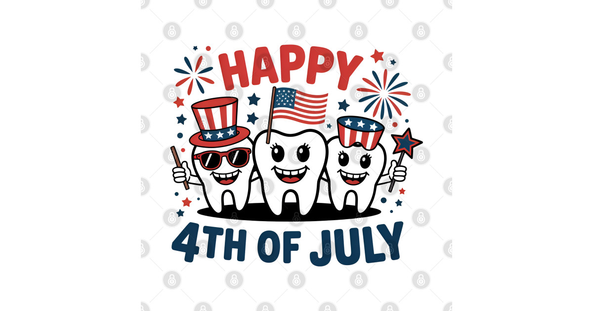 Happy 4th of july Dental Tooth American Flag Dentist - American Flag ...