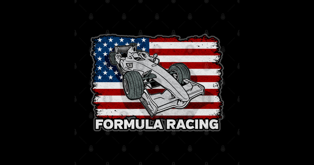 Formula Racing Car American Flag - Formula One - Sticker | TeePublic