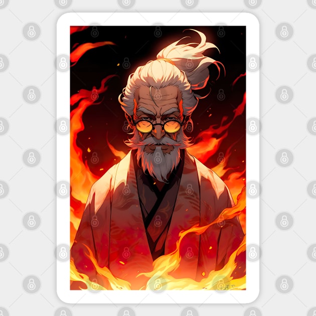 Wise Old Japanese Sensei on Fire - Anime Wallpaper - Anime Style Art ...
