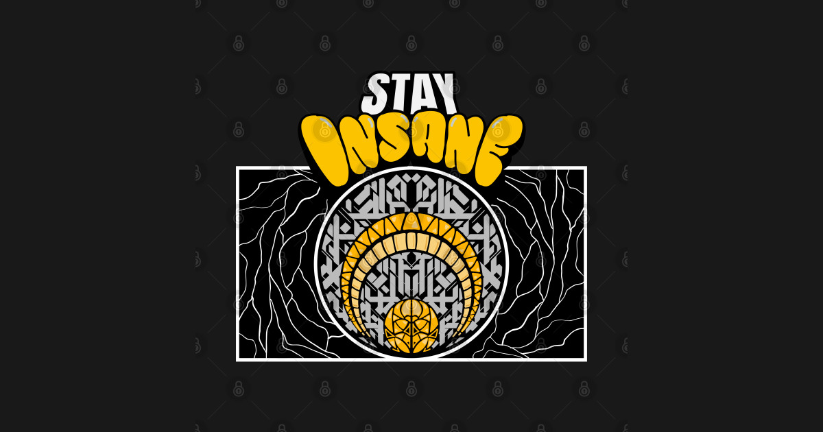 Stay Insane typography with abstract line art calligraphy style ...