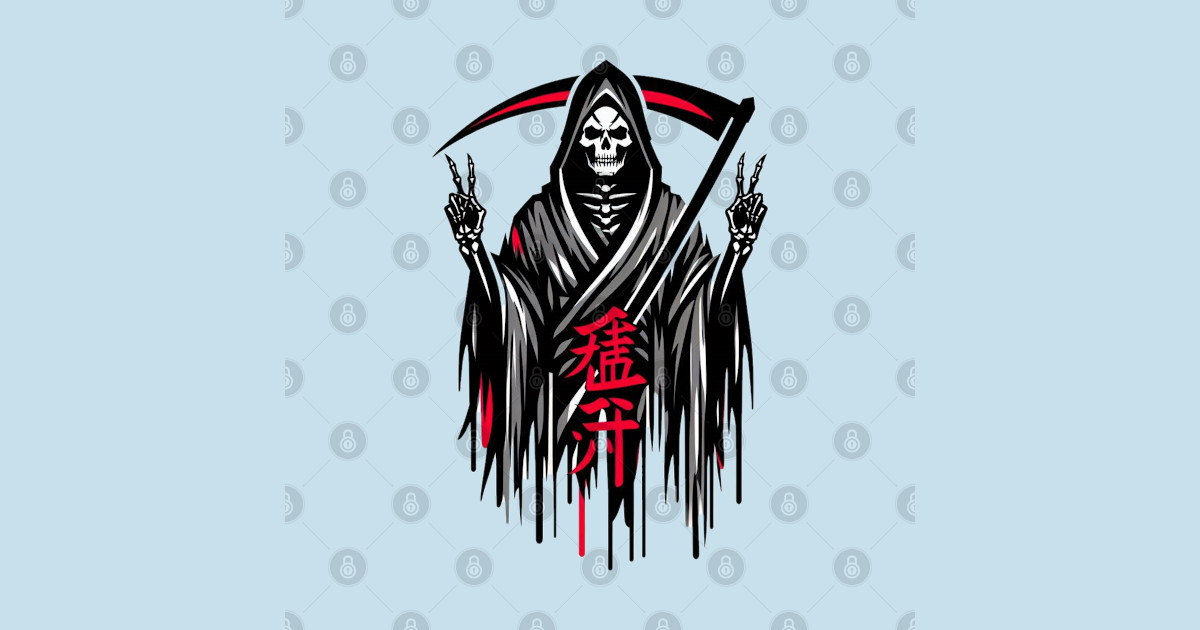 Kanji Reaper - Grim Reaper - T-Shirt | TeePublic