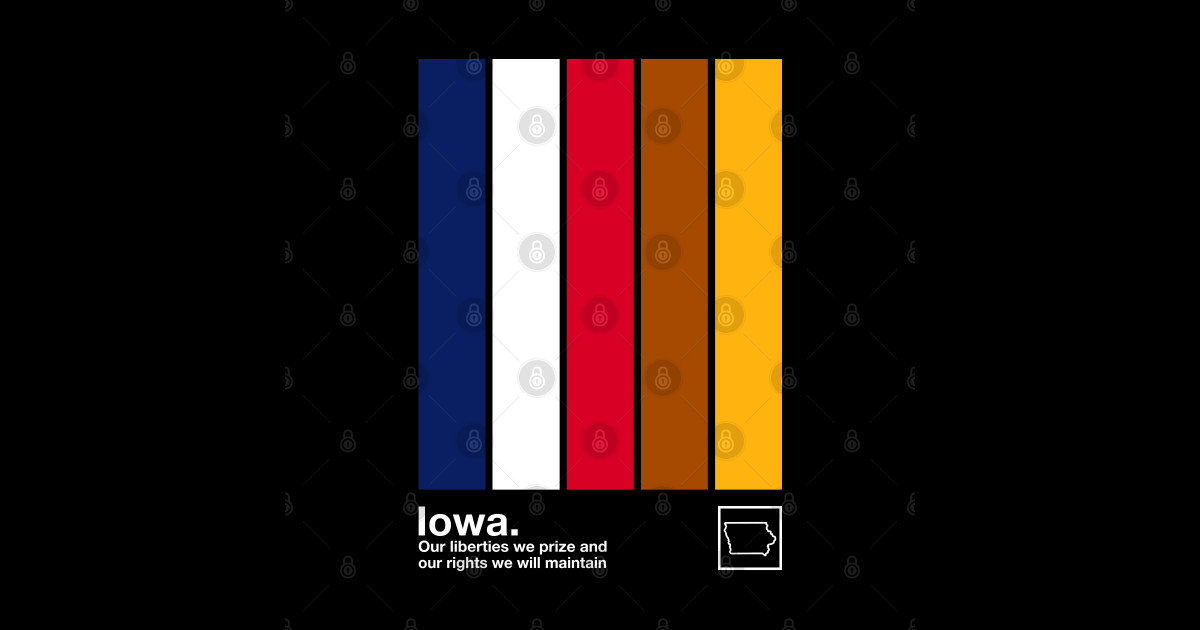 Iowa State Flag // Original Minimalist Artwork Poster Design - Iowa ...