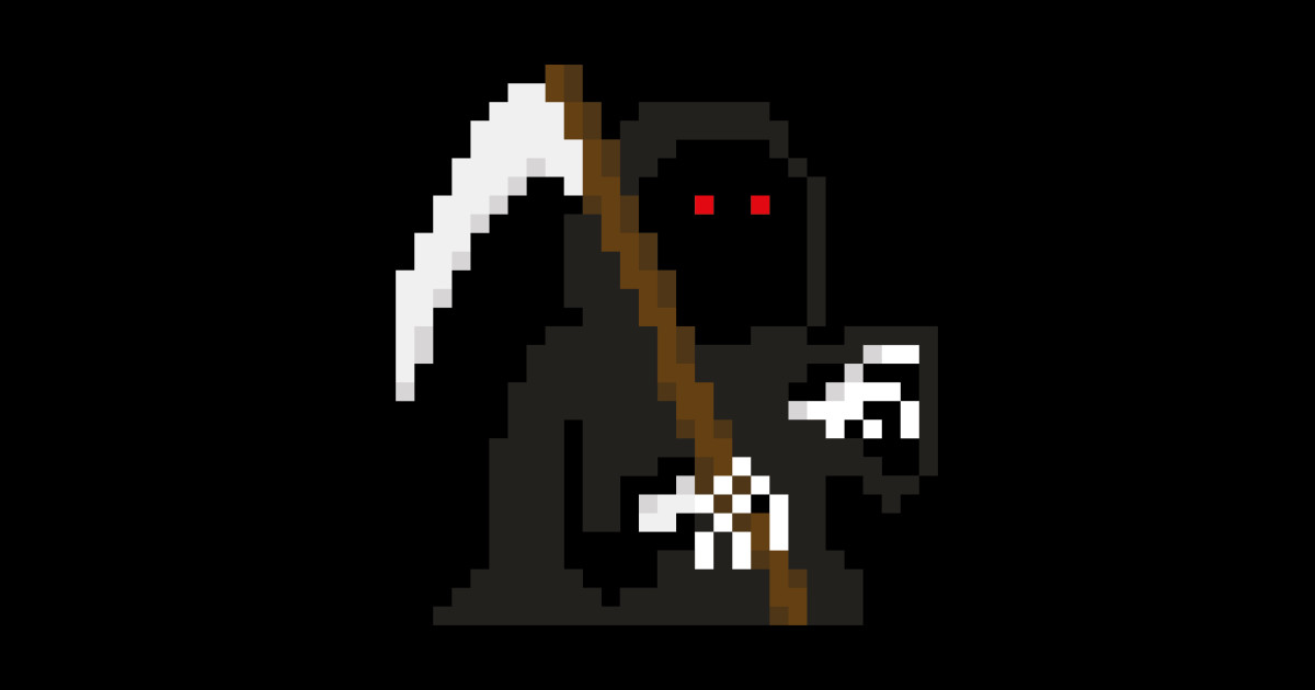 Pixelart Grim Reaper - Pixelart Grim Reaper - Sticker | TeePublic