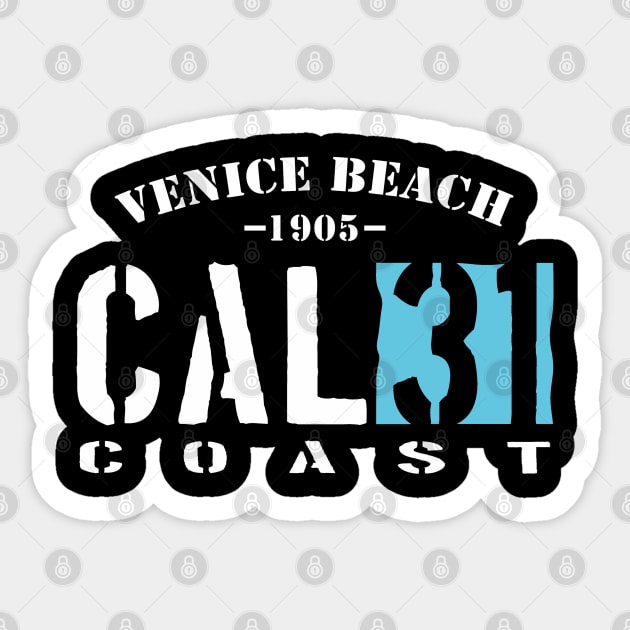 CAL31 Coast Venice Beach - Beach Life - Sticker | TeePublic