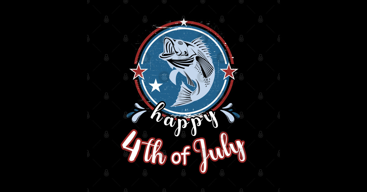 Happy 4Th of July Funny Fish Retro - 4th Of July Gift - Sticker | TeePublic
