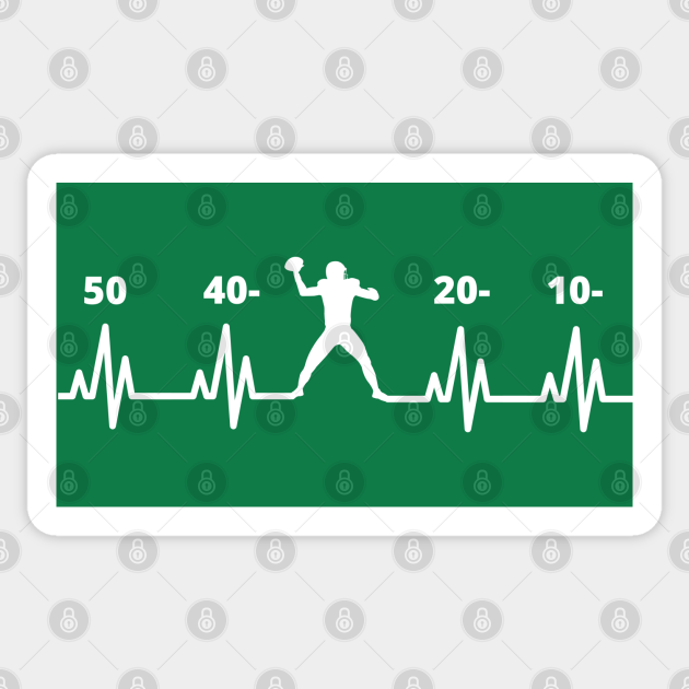 Football ECG Heartbeat Pulse Line - Football - Sticker | TeePublic