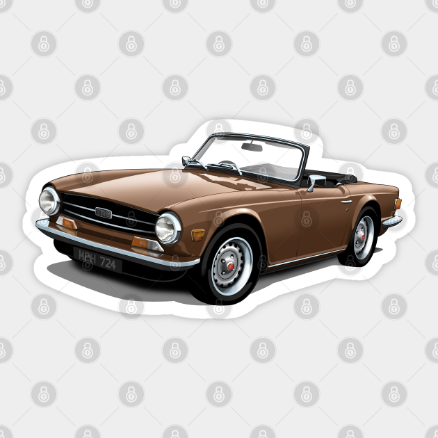 Triumph TR6 in brown - Triumph Tr6 - Sticker | TeePublic