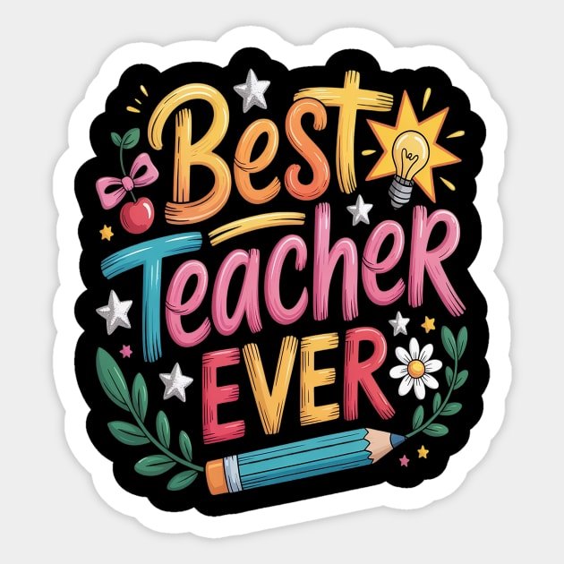 Preppy Floral Teacher - Preppy Floral Teacher - Sticker | TeePublic