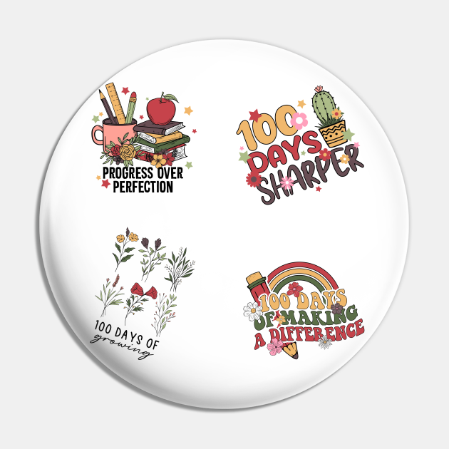 Colorful 100th Day Stickers Pack - 100th Day Of School Gift Idea - Pin ...