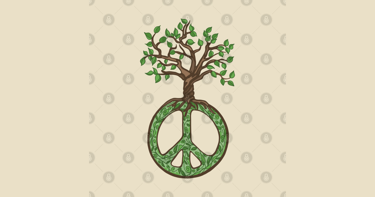 Peace Sign and Tree Of Life - Peace Sign Tree - T-Shirt | TeePublic