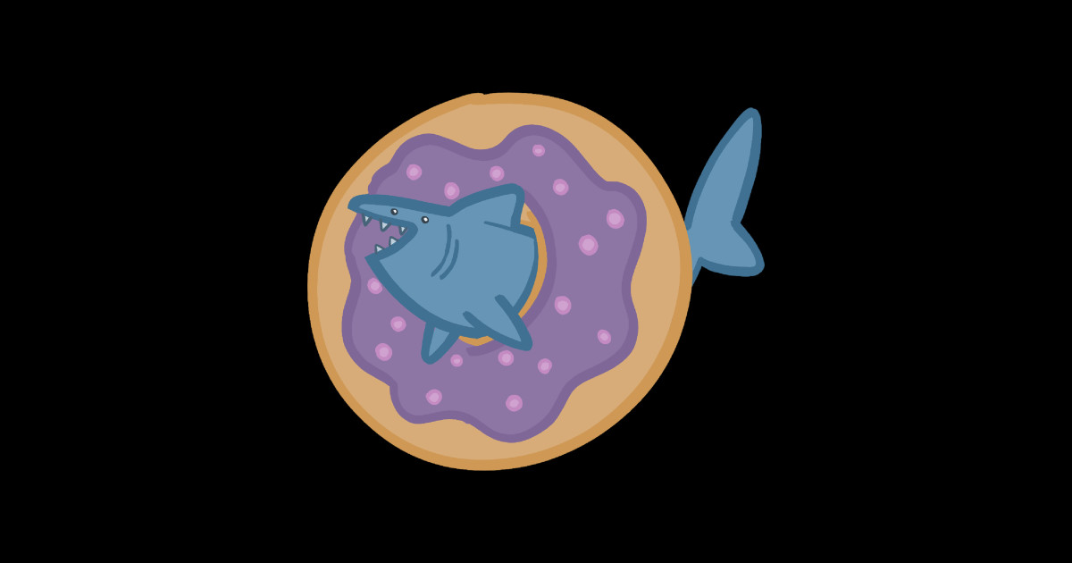 Donut Fish - Donut - Sticker | TeePublic