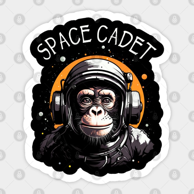 Space Cadet Monkey Ape Chimp Astronaut - Space Cadet - Sticker | TeePublic