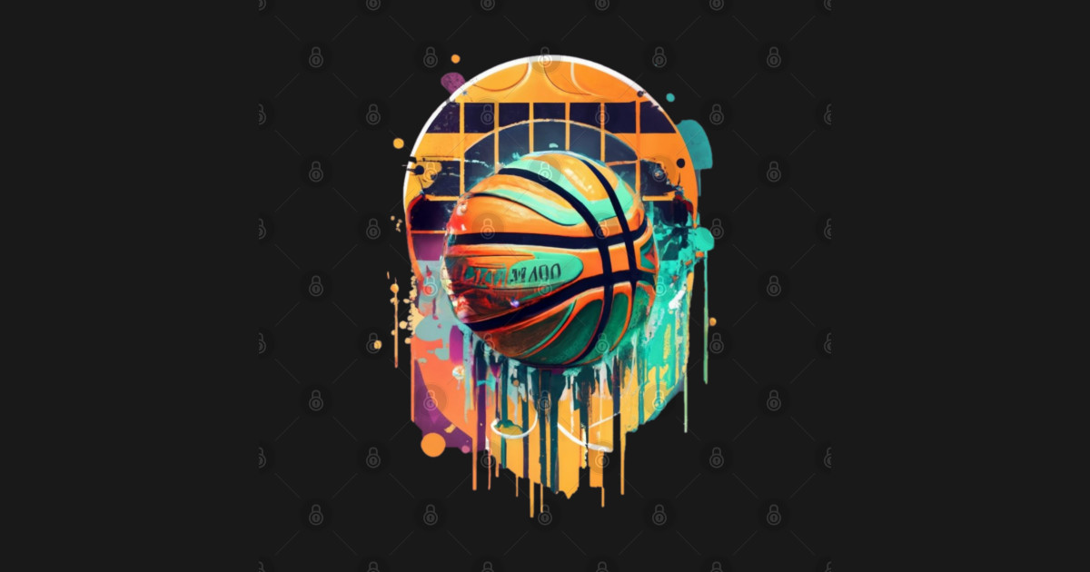 dripping basketball - Basketball - T-Shirt | TeePublic