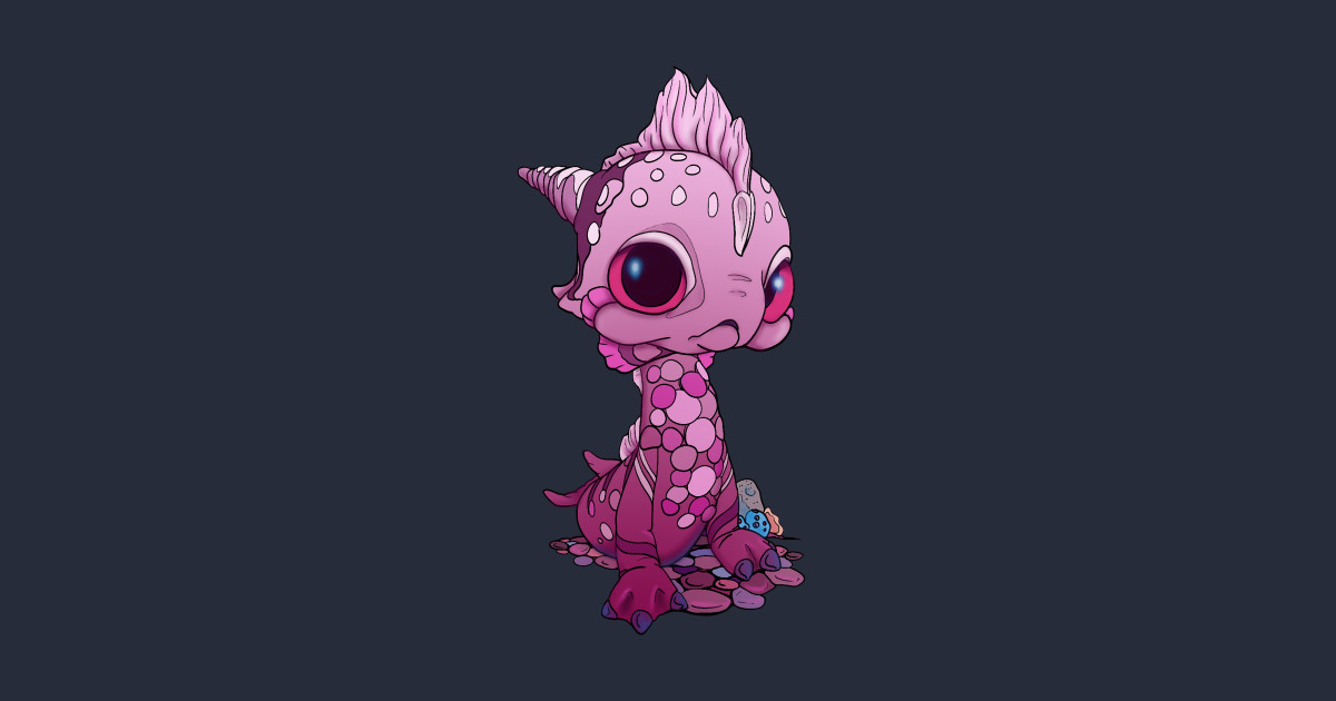 Wee Pink Baby Sea Monster - Baby Dragon Artwork - Posters and Art ...