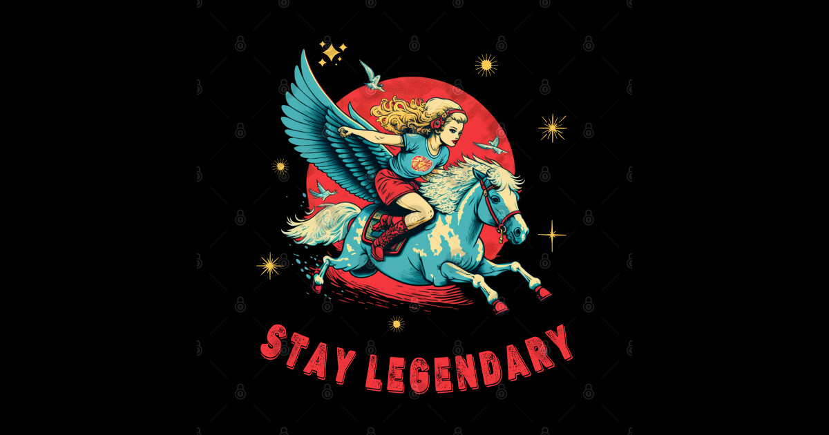 Stay Legendary - Retro Pegasus Magical Creature Flying Horse - Pegasus ...