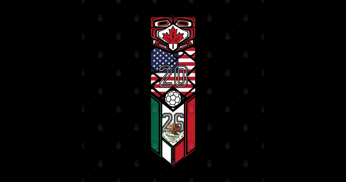 North America Soccer Totem 2026 Design Art - World Cup - Sticker ...