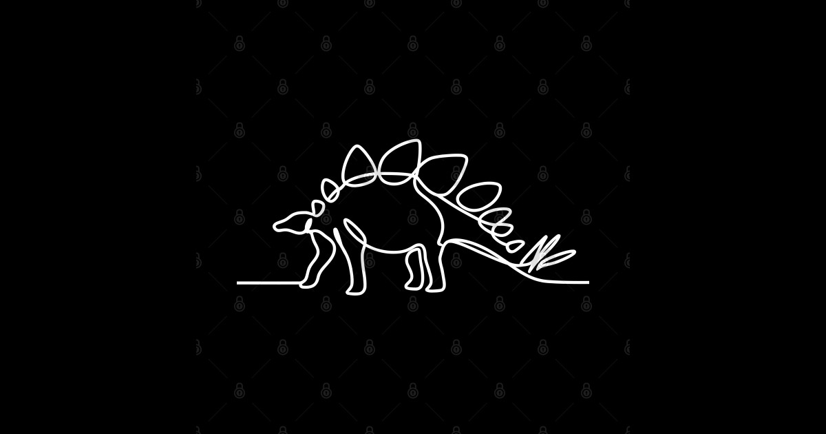 Stegosaurus Line Drawing - Stegosaurus - Sticker | TeePublic