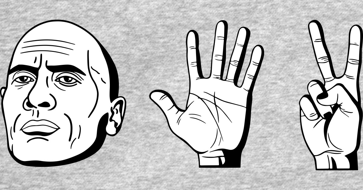 Dwayne the Rock, Paper, Scissors - Dwayne Johnson - T-Shirt | TeePublic