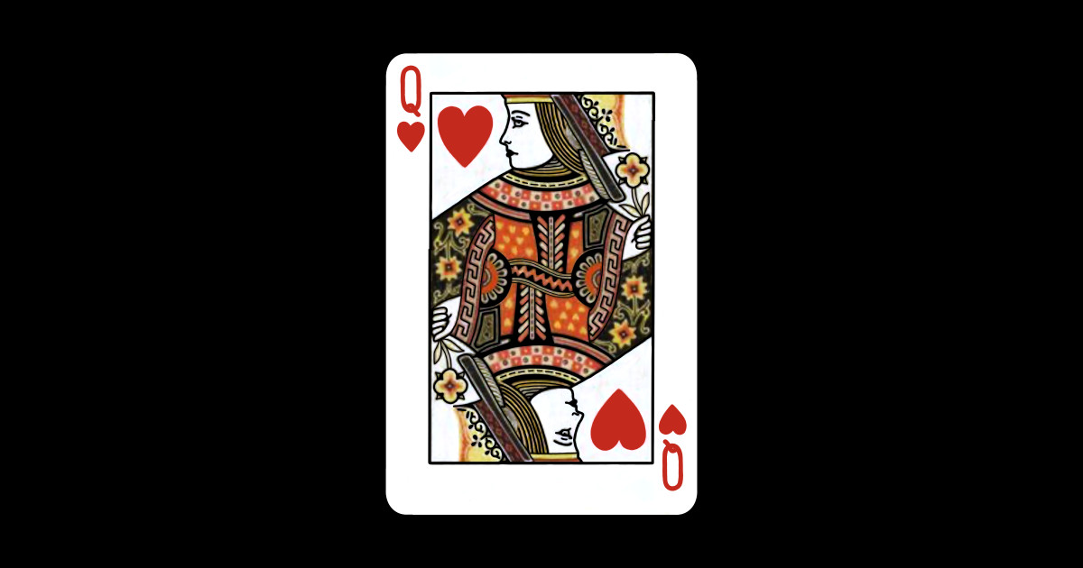 Vintage Queen of Hearts playing card - Queen Of Hearts - Sticker ...