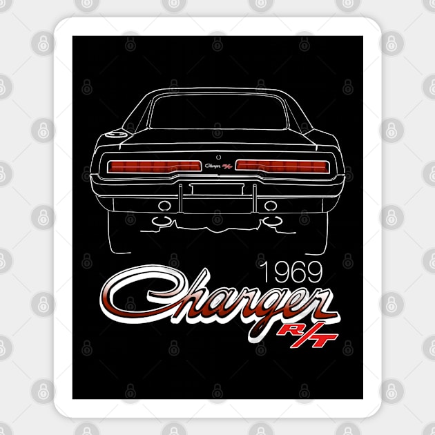 1969 Charger rear end - Charger - Sticker | TeePublic