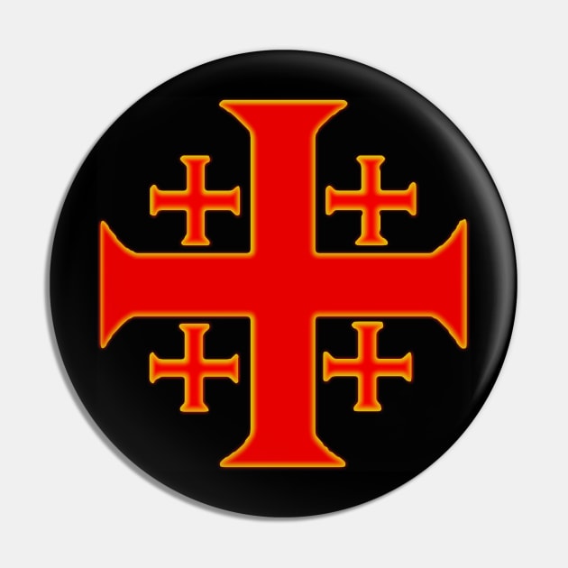 Jerusalem Cross - Crusade - Pin | TeePublic