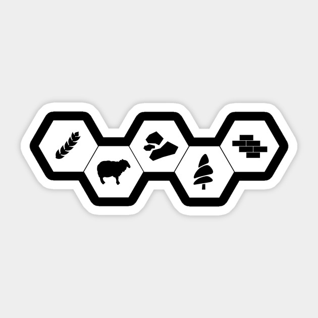 Settlers of Catan Minimalistic White - Settlers Of Catan - Sticker ...