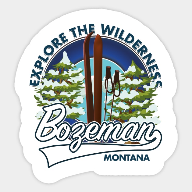 Bozeman Montana ski logo - Bozeman Montana Ski - Sticker | TeePublic