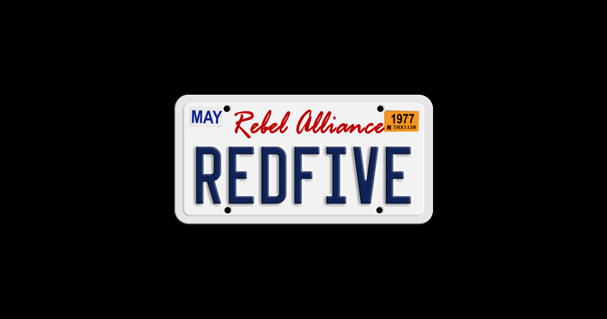 Red Five License Plate - Luke Skywalker - Sticker | TeePublic