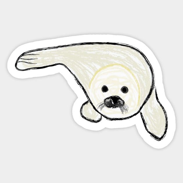 Artwork of a Cute Baby Seal - Seal - Sticker | TeePublic