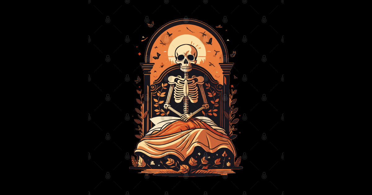 Sleeping Skeleton Bones - Sleeping Skeleton - Sticker | TeePublic