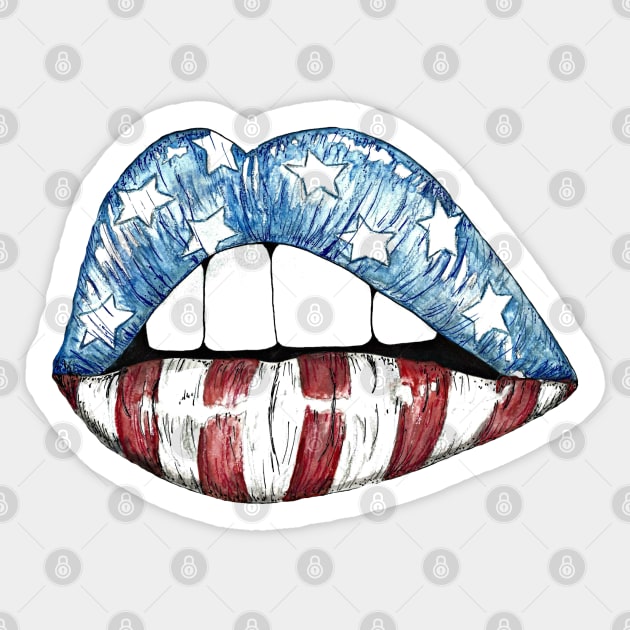 american flag lips