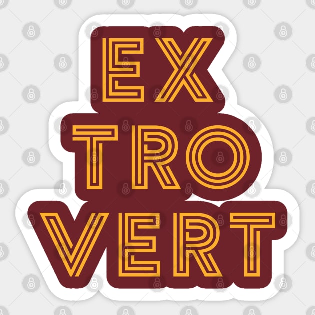 Extrovert - Yellow Print - Extrovert - Sticker | TeePublic