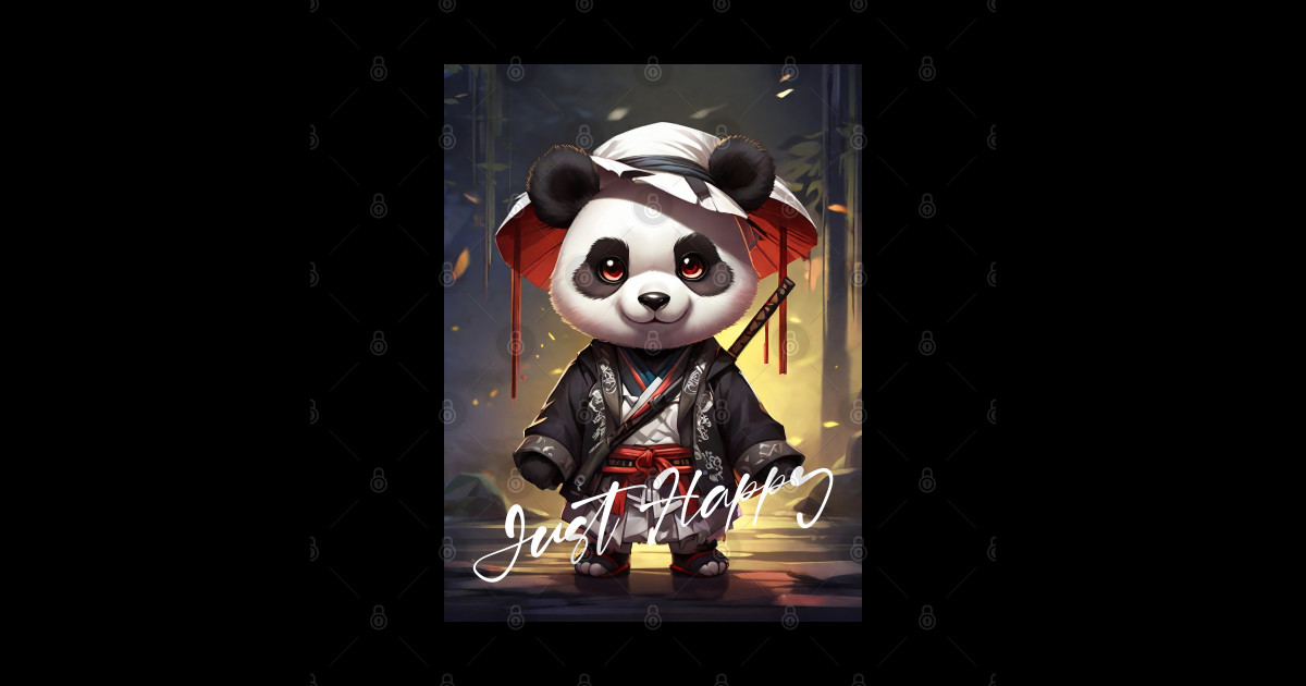 Just Happy Panda Boy - Panda Lover - Sticker | TeePublic