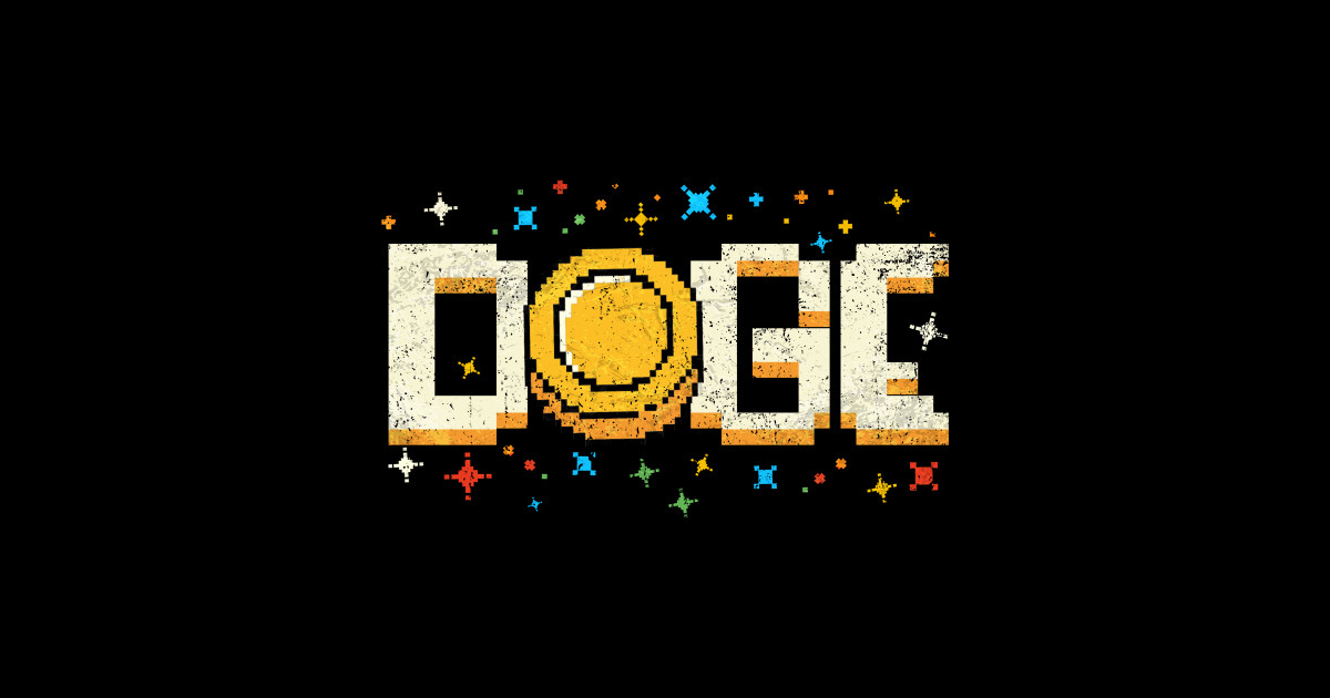 DOGE D.O.G.E Pixel Bitmap Font - Doge Doge Pixel Bitmap Font - Sticker ...