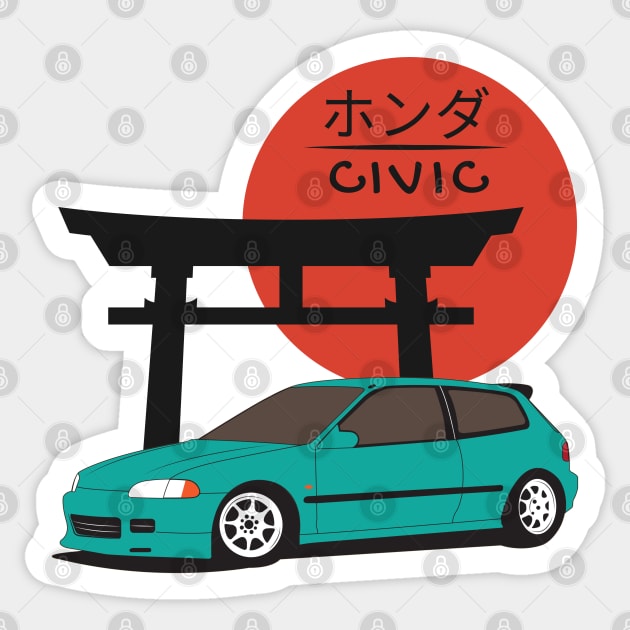 Civic eg6 illustration - Civic Eg6 - Sticker | TeePublic