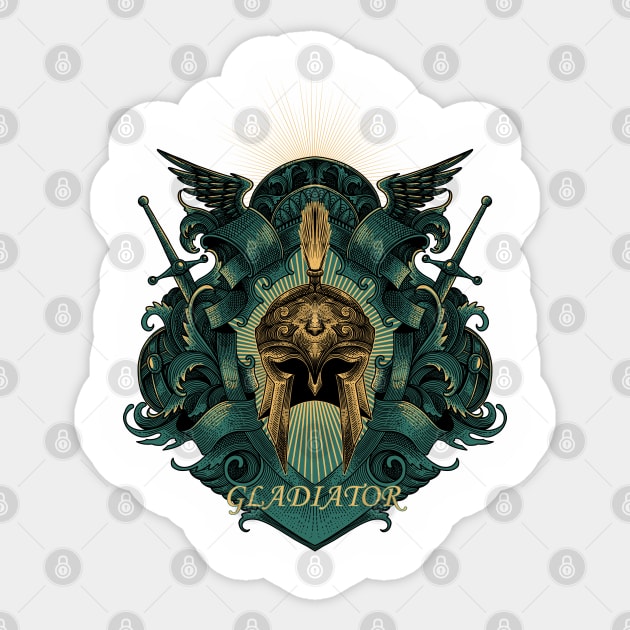 Gladiator Helmet Artwork - Gladiator Helmet - Sticker | TeePublic
