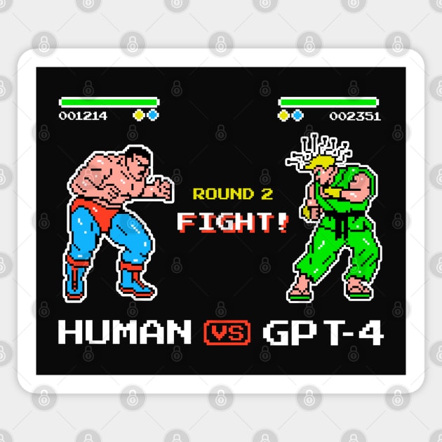 Human VS GPT4 - Artificial Intelligence - Sticker | TeePublic