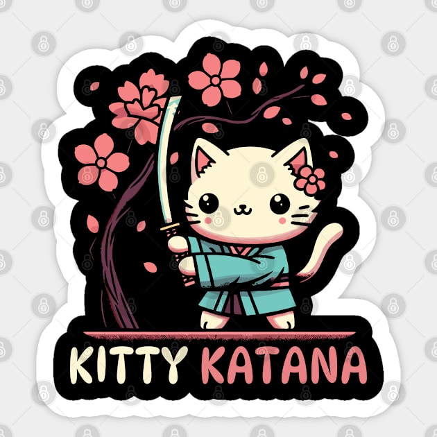 Kitty Katana | Cute Kawaii Kitty in a Katana Uniform | Katana Design ...