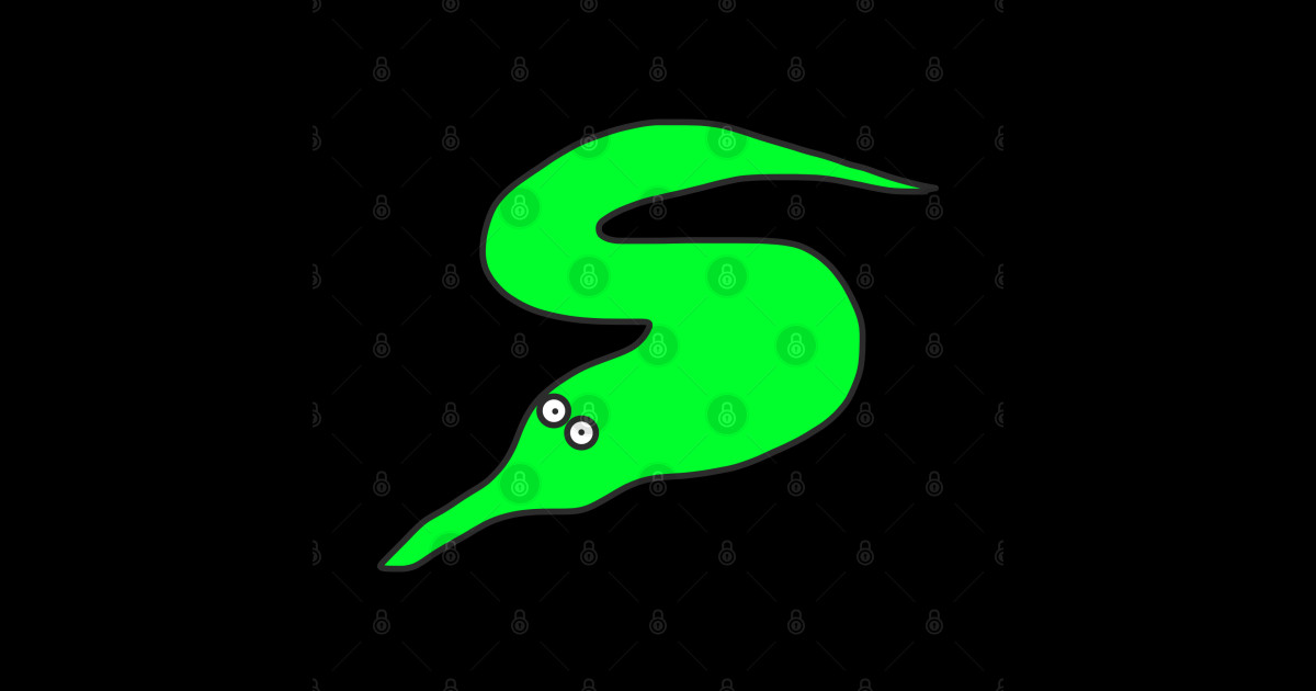Green Squirmles Inspired Worm On A String - Green - Sticker | TeePublic