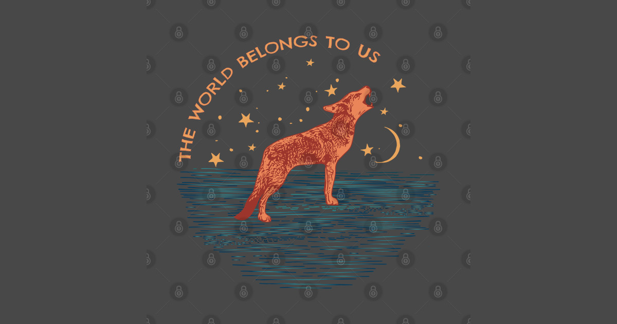 Coyote Howling At Night Linocut Style - Coyote Howling - T-Shirt ...