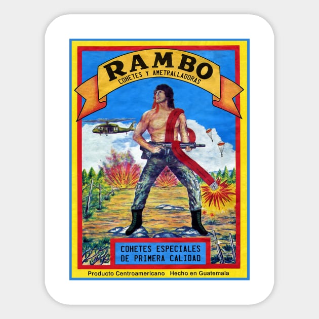 RAMBO Retro Poster - Retro - Sticker | TeePublic